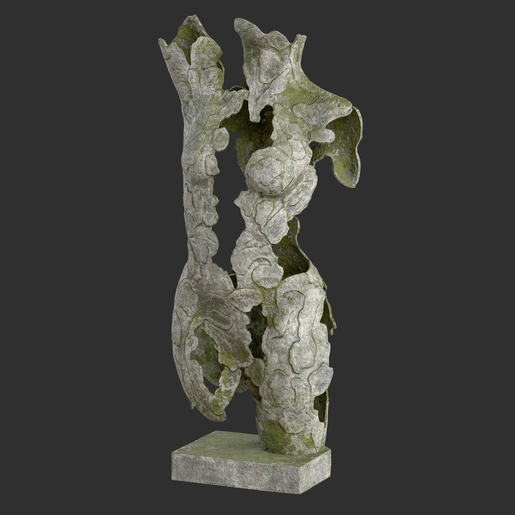 BlenderKit | Download the Abstract Female Torso Sculpture Stone model