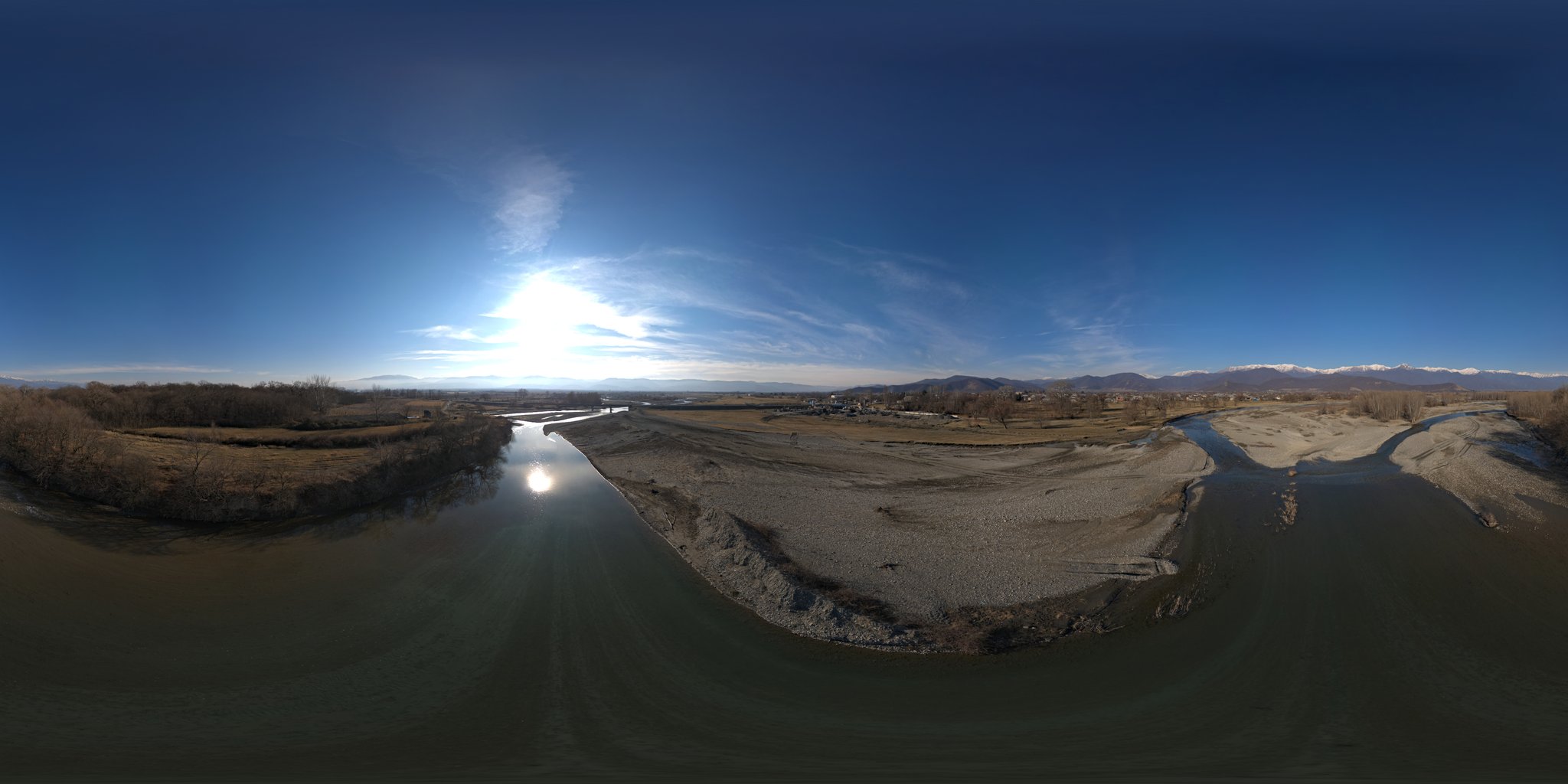 Aerial View Over River | Water Environments HDRis | BlenderKit