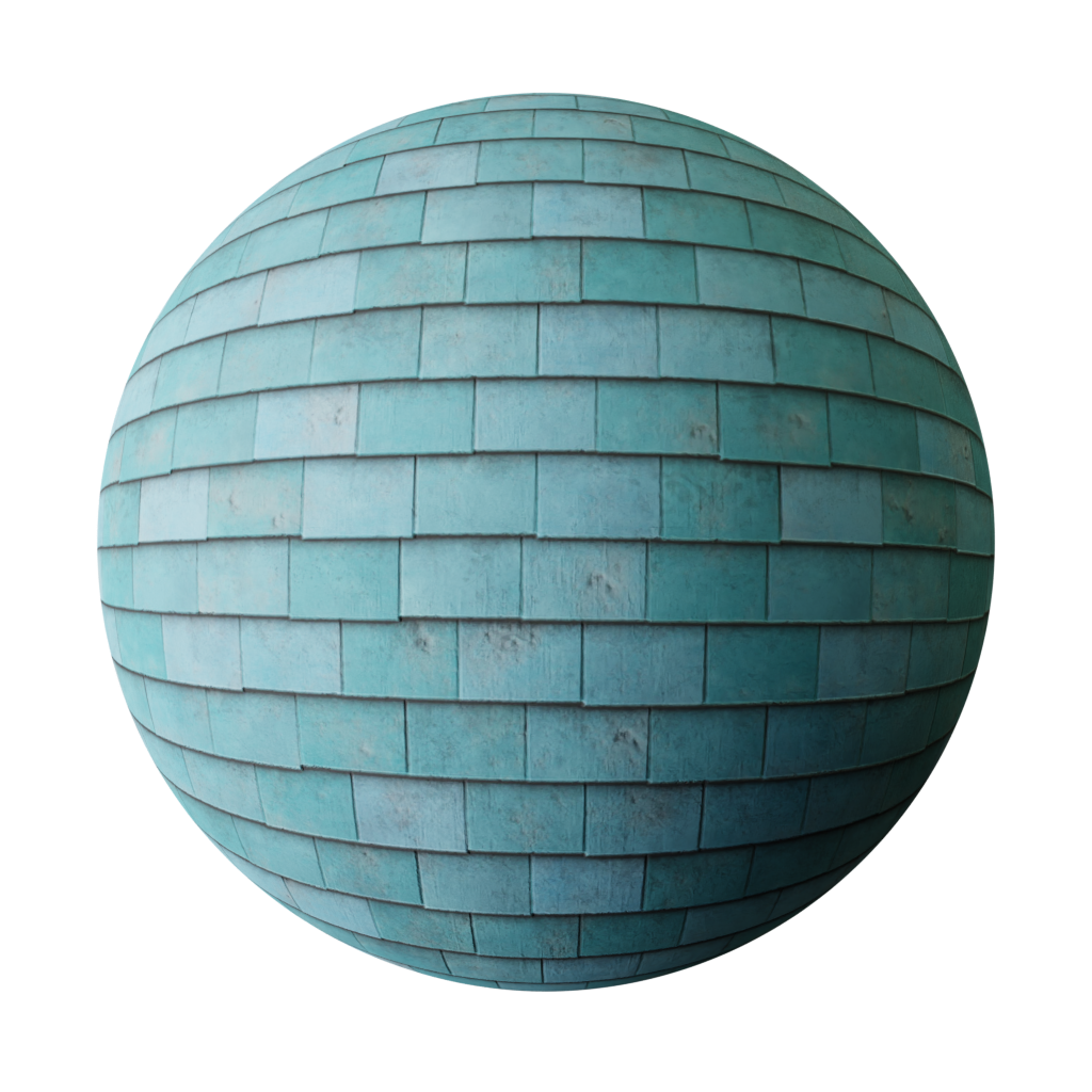 Blue clay Roof Tiles | FREE tiles materials | BlenderKit