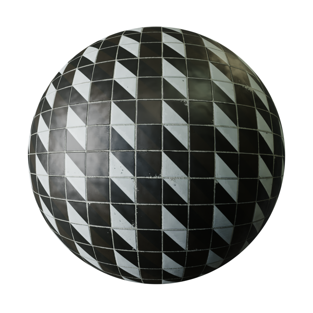 Black checker white Tiles | FREE floor materials | BlenderKit