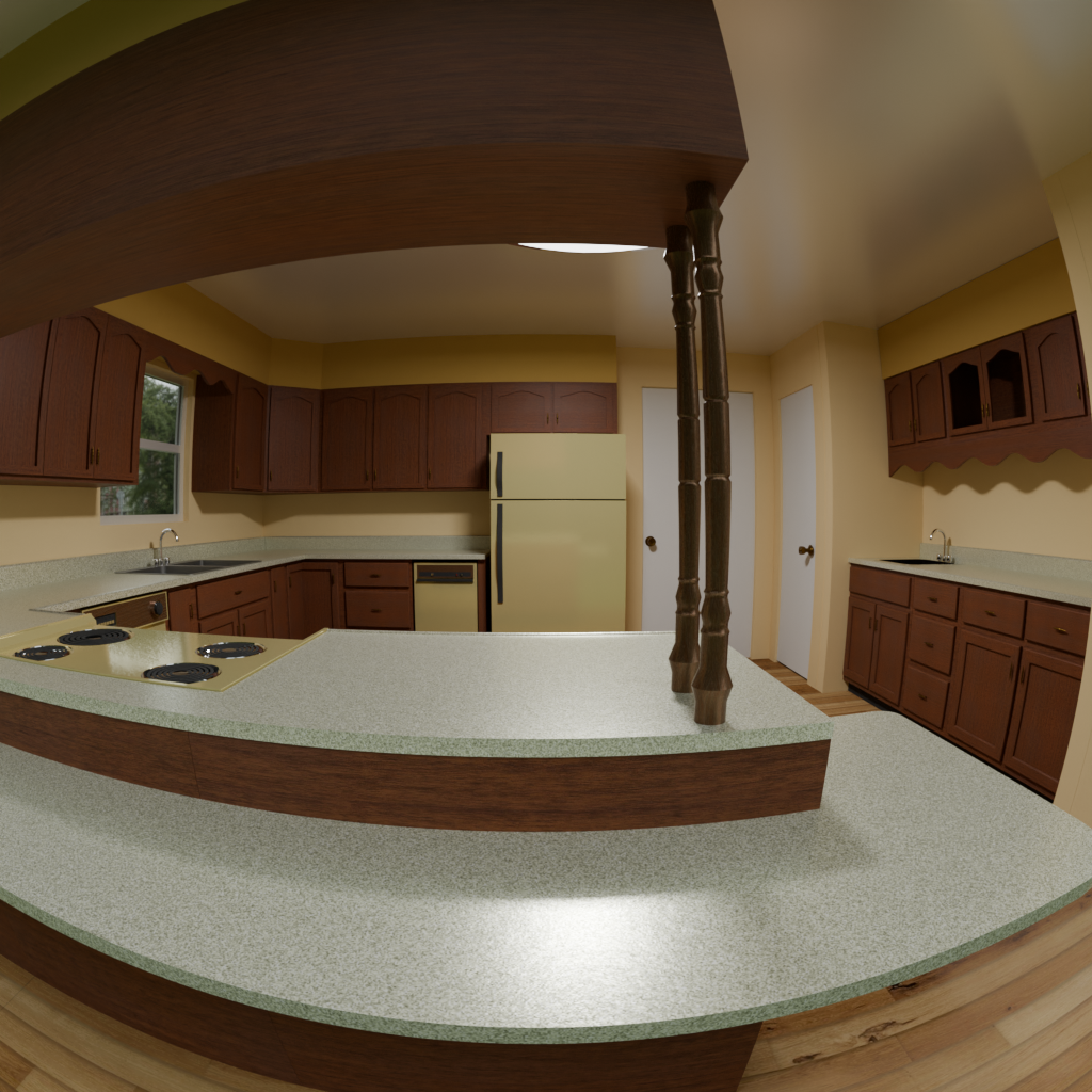 80s Vintage Kitchen | FREE Architectural Scenes models | BlenderKit