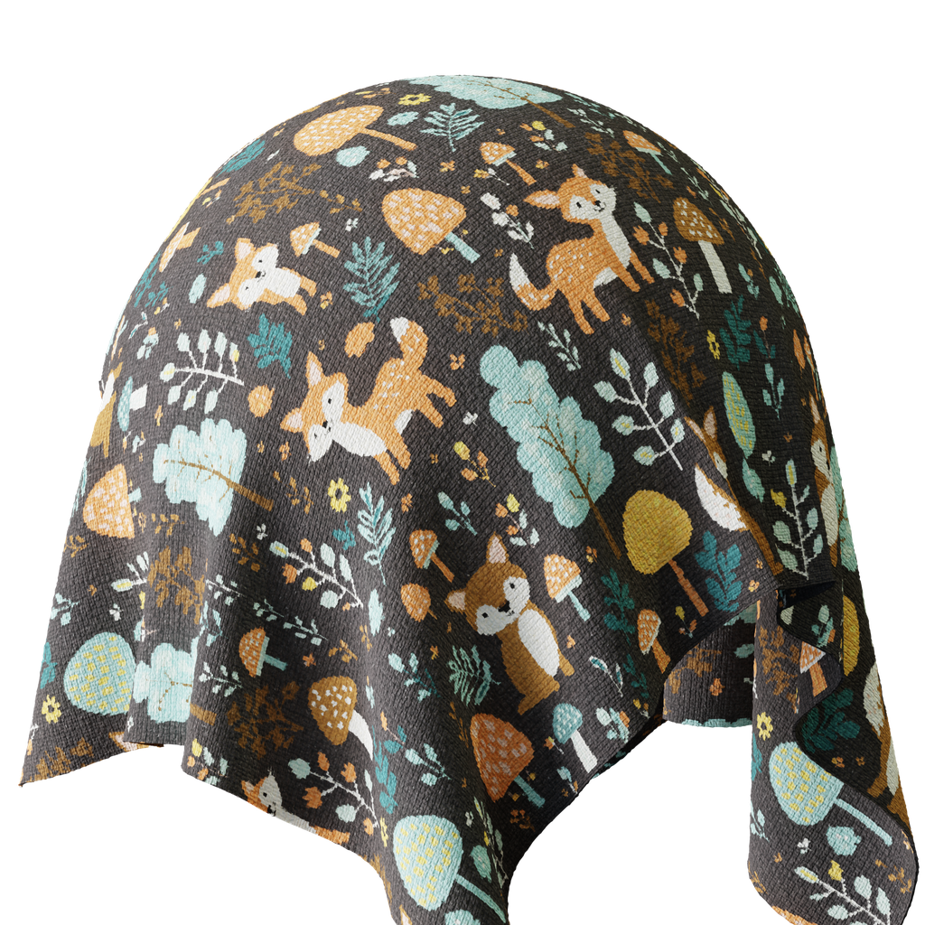 Fabric pattern (Black) for children | FREE fabric materials | BlenderKit