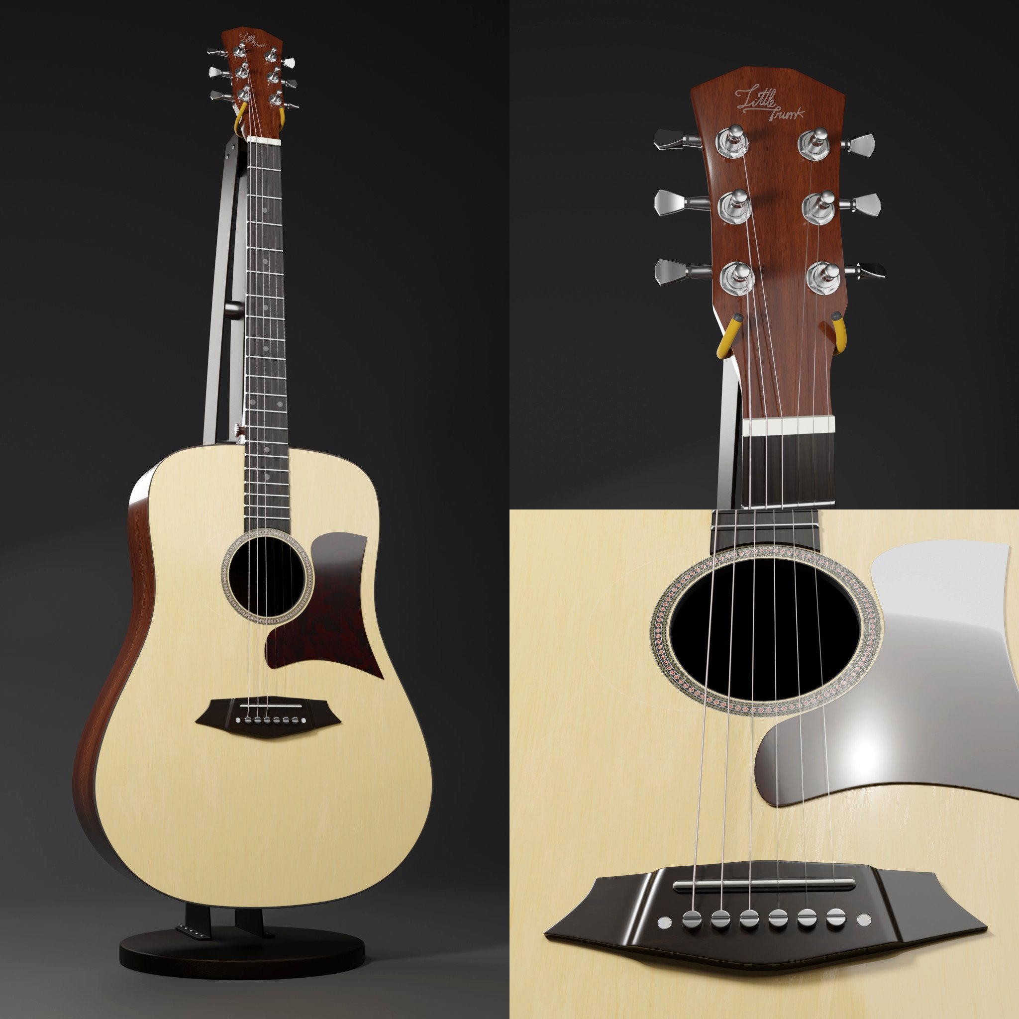 LT Acustic Guitar | Musical Instruments models | BlenderKit
