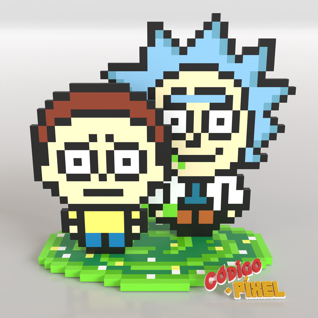 Rick & Morty Portal Pixel Art | Characters models | BlenderKit