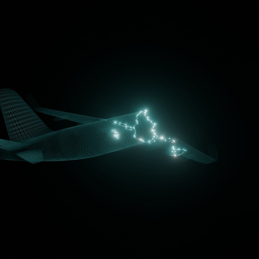 Glow Wireframe Transition effect | templates scenes | BlenderKit