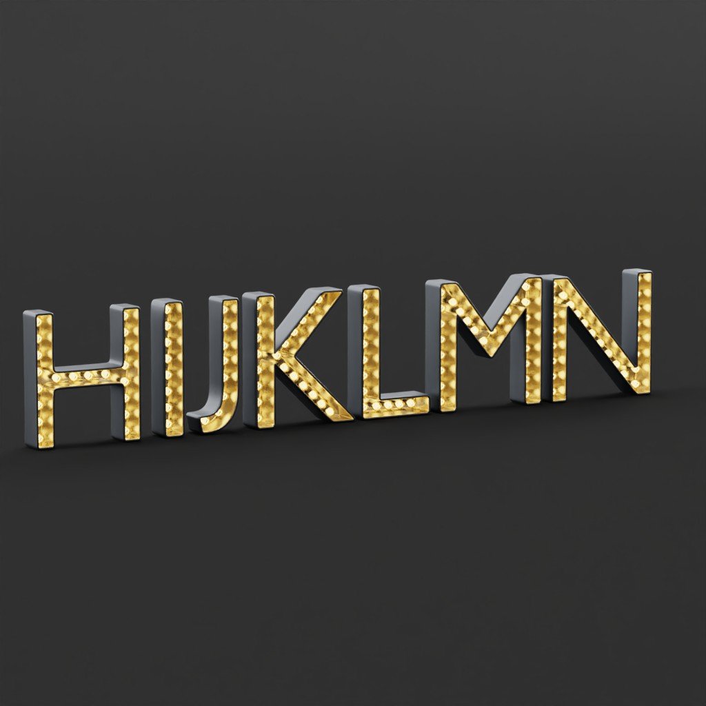 Marquee Alphabet Light Box HIJKLMN | Wall Light models | BlenderKit