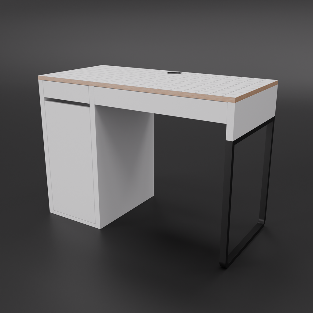 Modern white wooden desk | FREE Desks models | BlenderKit