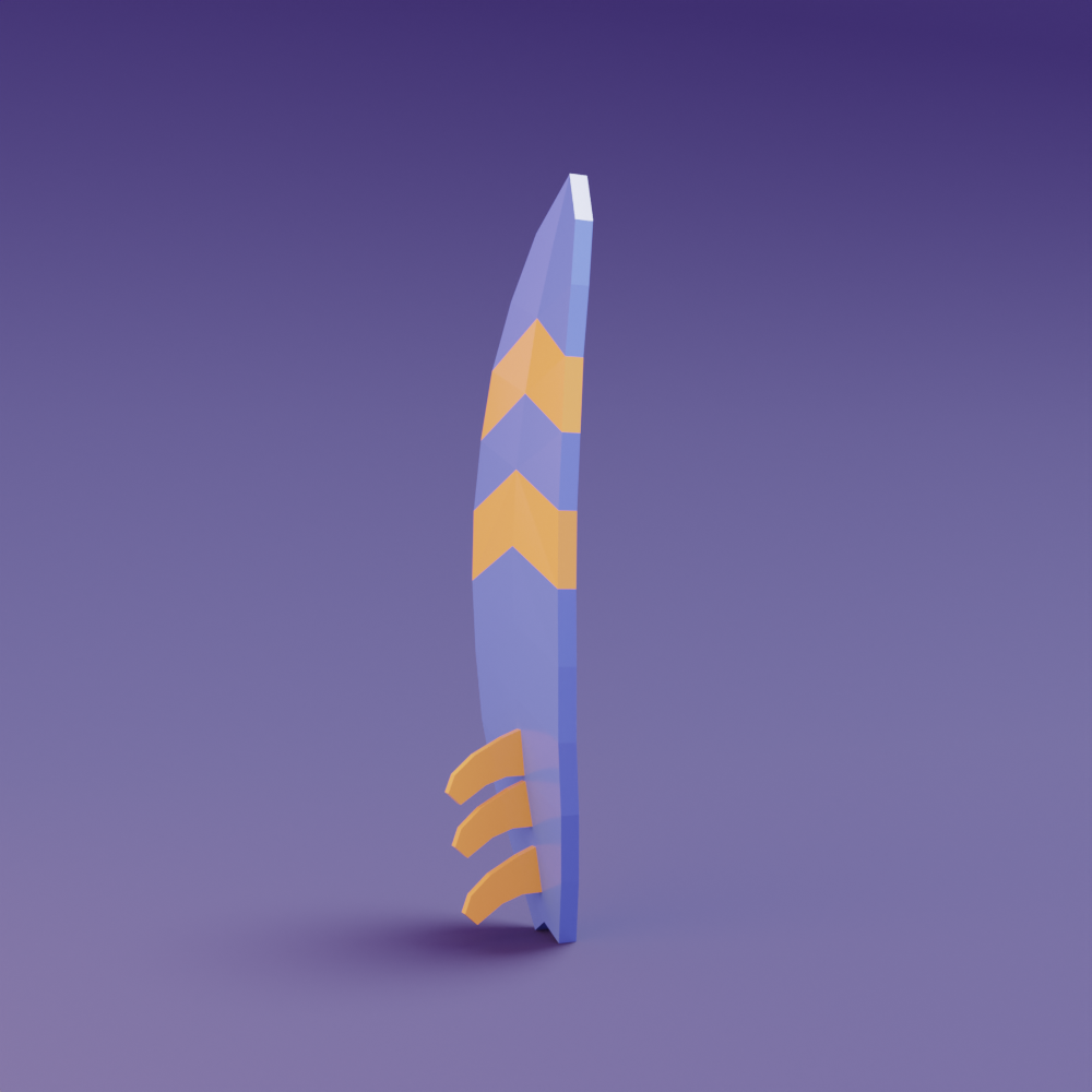 Lowpoly Surfboard | Sport models | BlenderKit