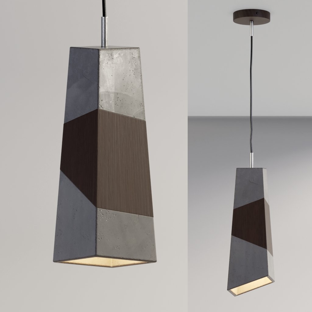 Concrete light and wood -01 | Ceiling Lights models | BlenderKit