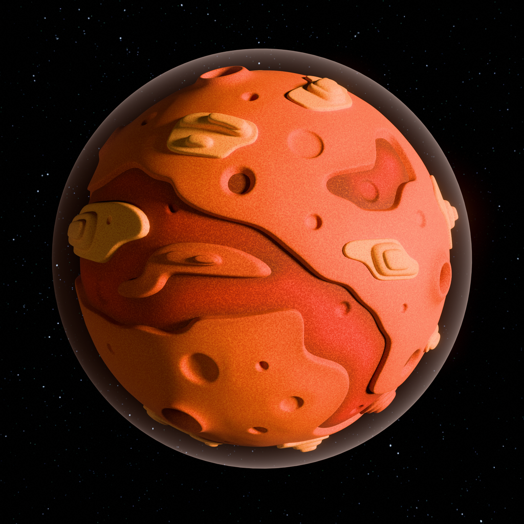 Stylized cartoon Mars | Planet models | BlenderKit