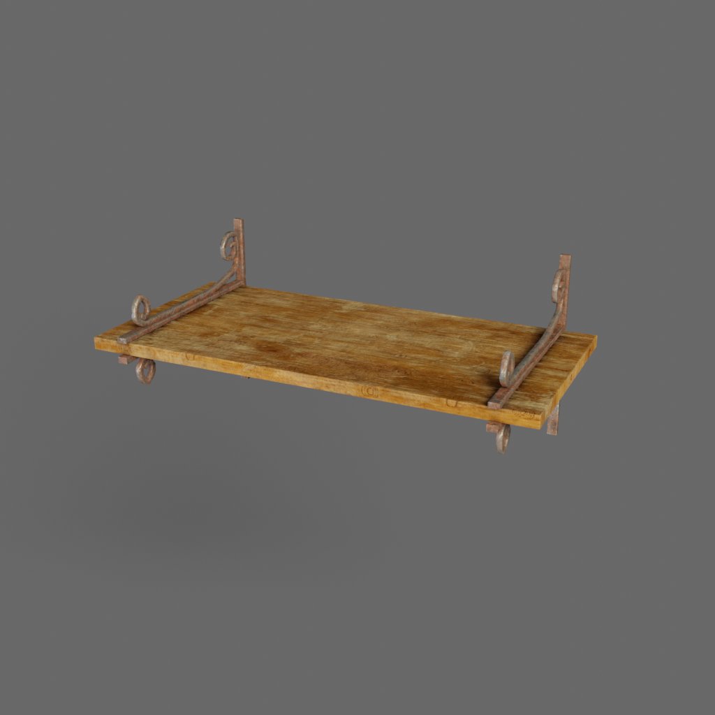 Medieval short shelf | Shelves models | BlenderKit