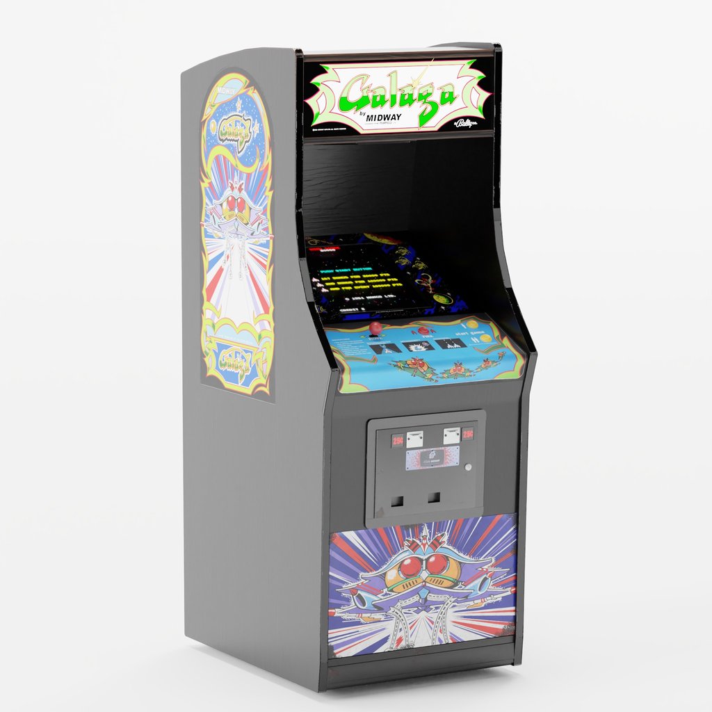 Coin-op Arcade Game Cabinet Galaga | FREE Game Consoles models | BlenderKit