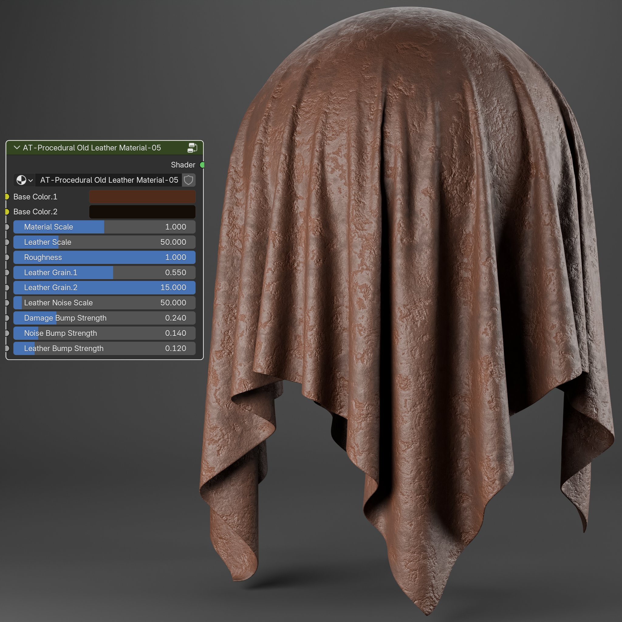 AT-Procedural Old Leather Material-05 | FREE leather materials | BlenderKit
