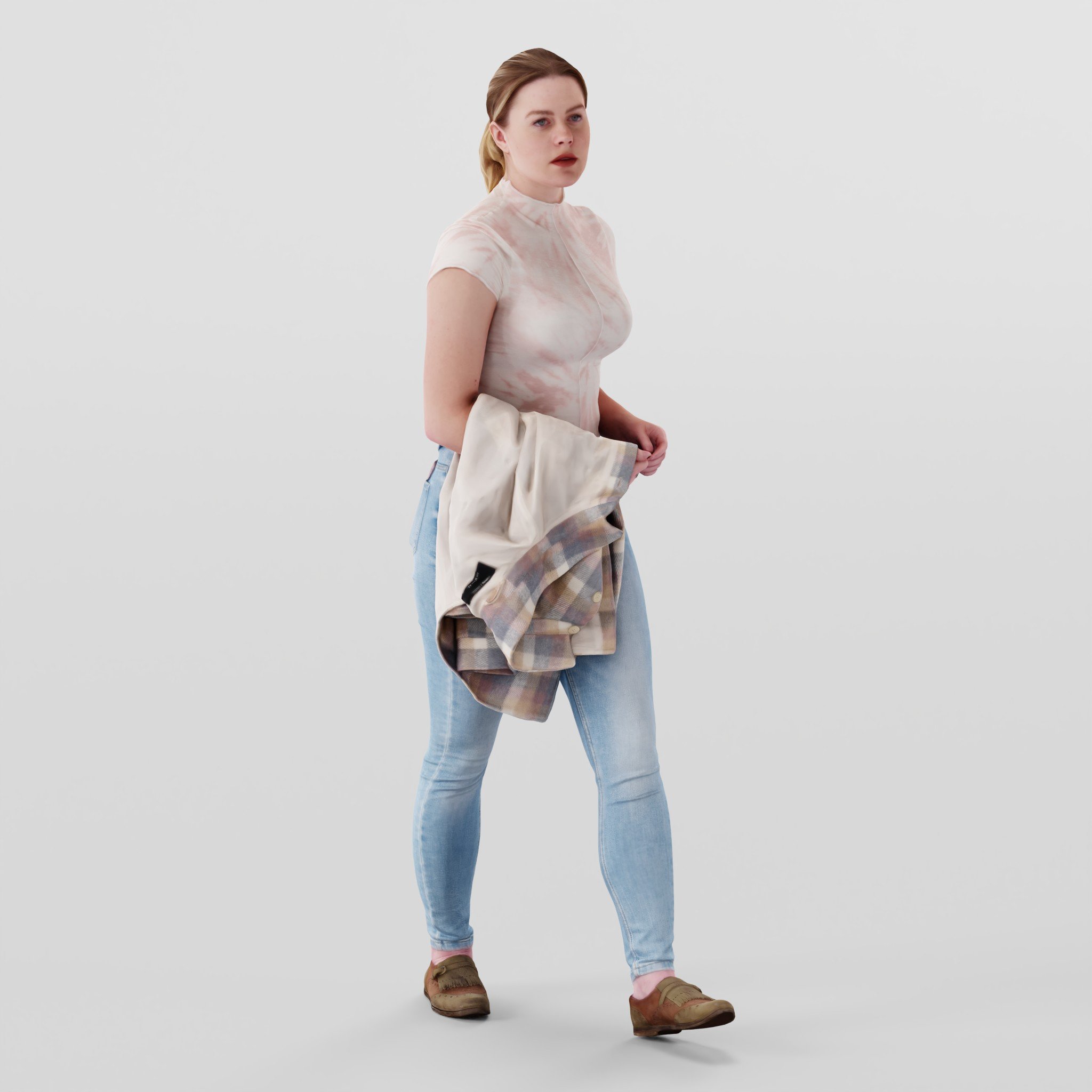 Stride In Style Young Woman Walking | Women models | BlenderKit
