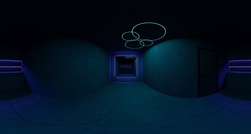 Neon Blue Room | Interiors HDRis | BlenderKit