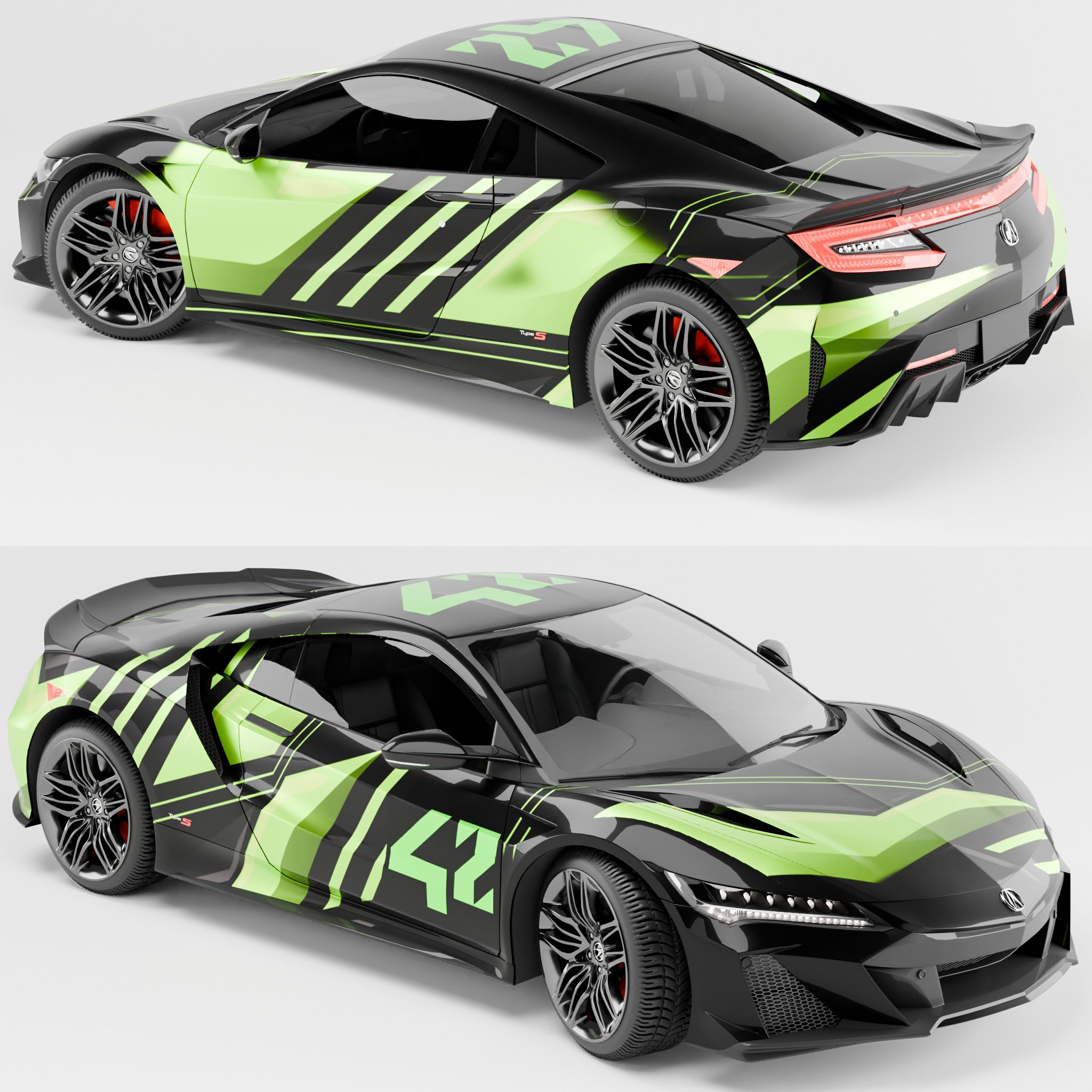 Rigged Acura NSX S 2022 | Luxury Cars models | BlenderKit