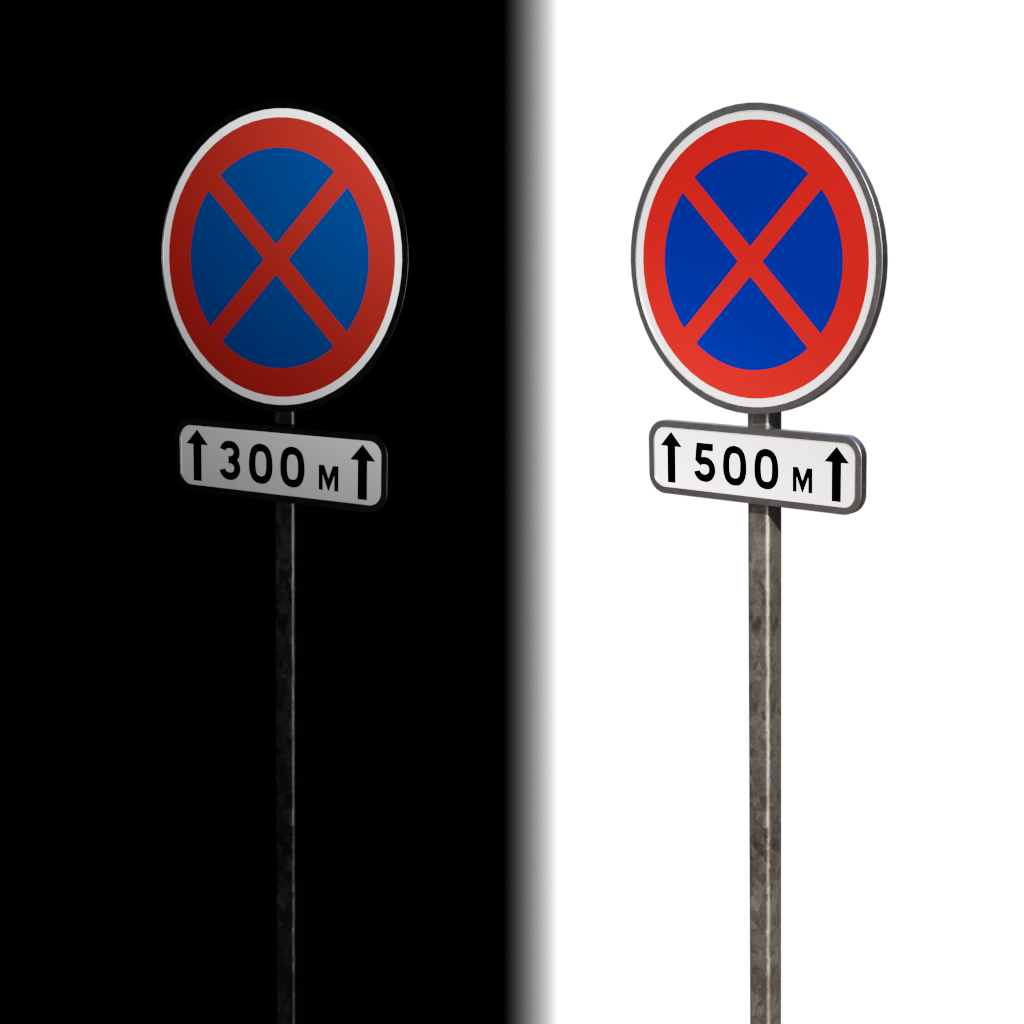 Road sign no Stop French std (B6d) | Urban Environment models | BlenderKit