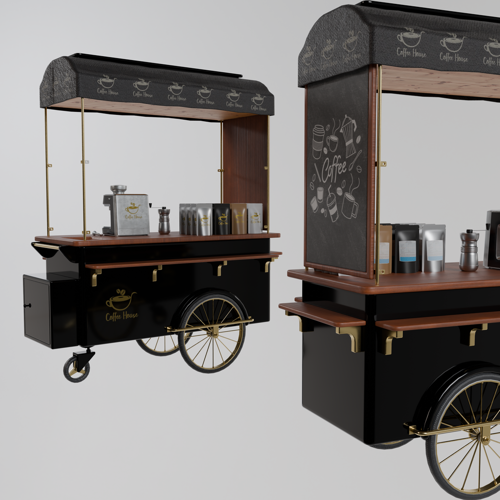 Food trike Coffee | Transport models | BlenderKit