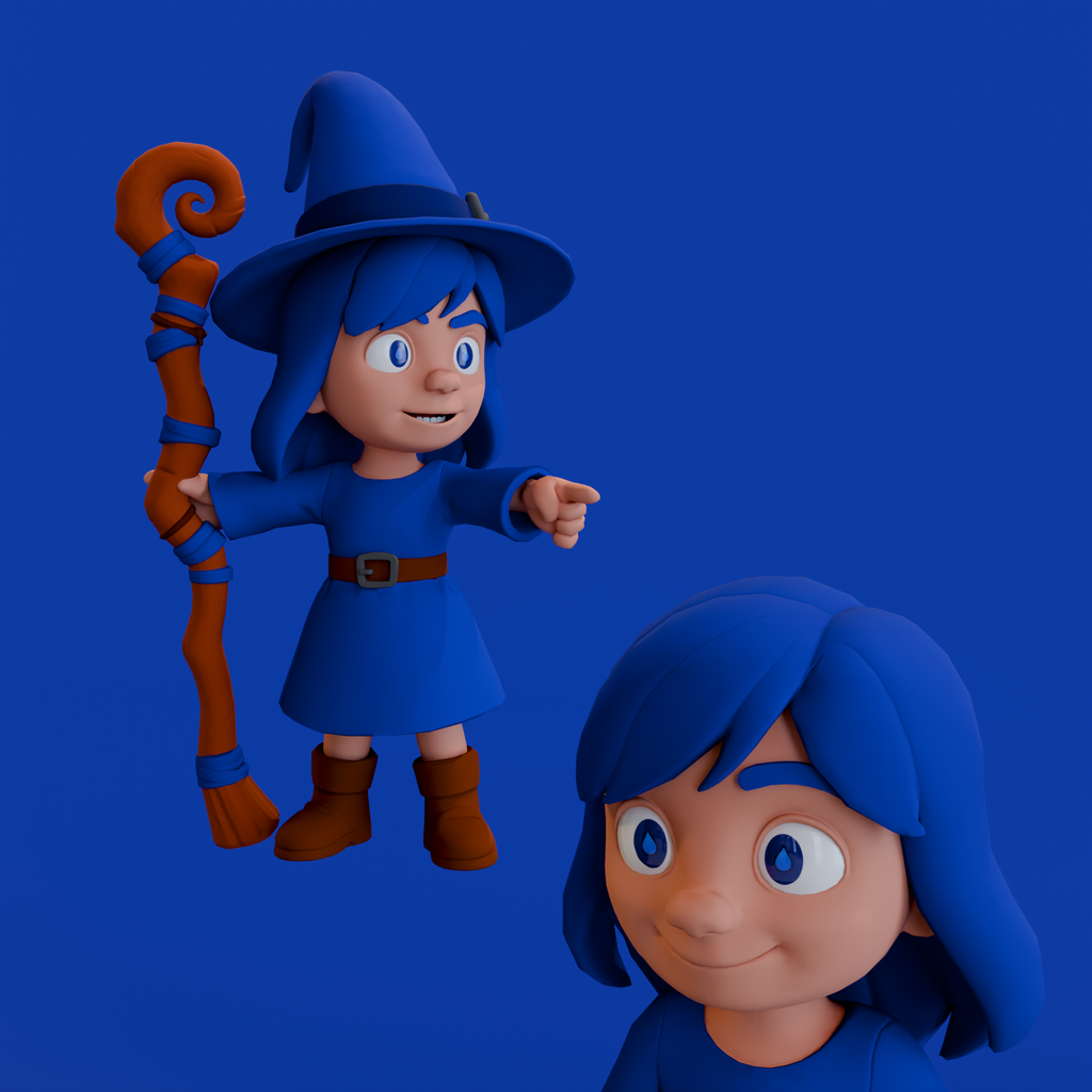 Little Water Mage | Fantasy Hero / Heroines models | BlenderKit