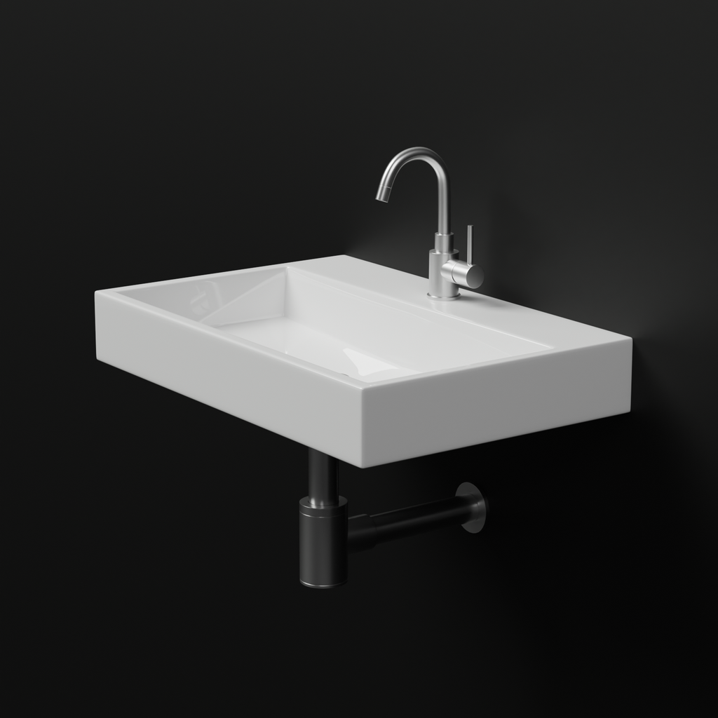 Wooden basin with brushed metal tap | FREE 3D Wash Basin models ...