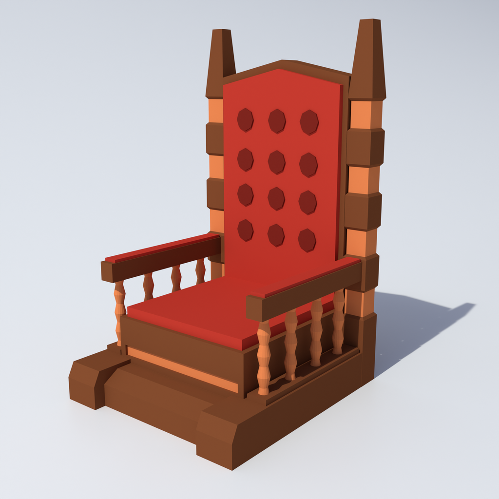 Low Poly Throne | Armchairs models | BlenderKit