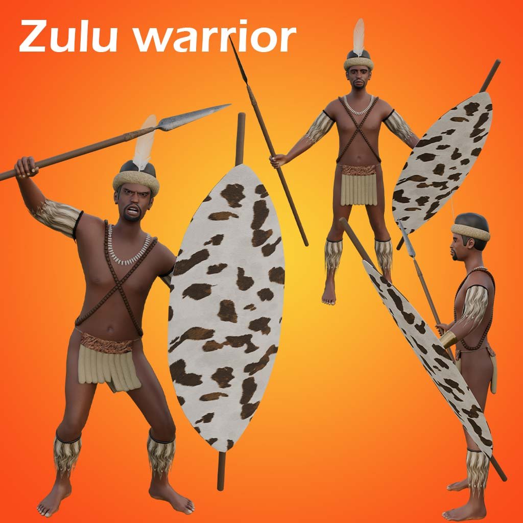 Zulu warrior | Fantasy Hero / Heroines models | BlenderKit