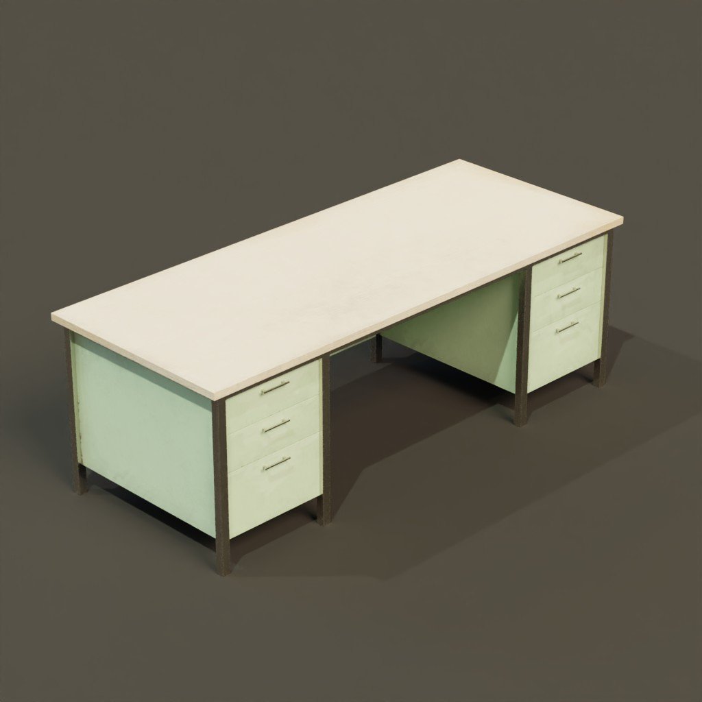 Office desk 2 | 3D Office Furniture models | BlenderKit