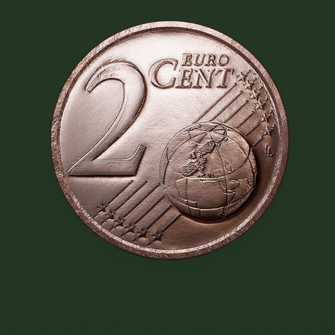 Euro Coin, 2 cent | FREE Money models | BlenderKit