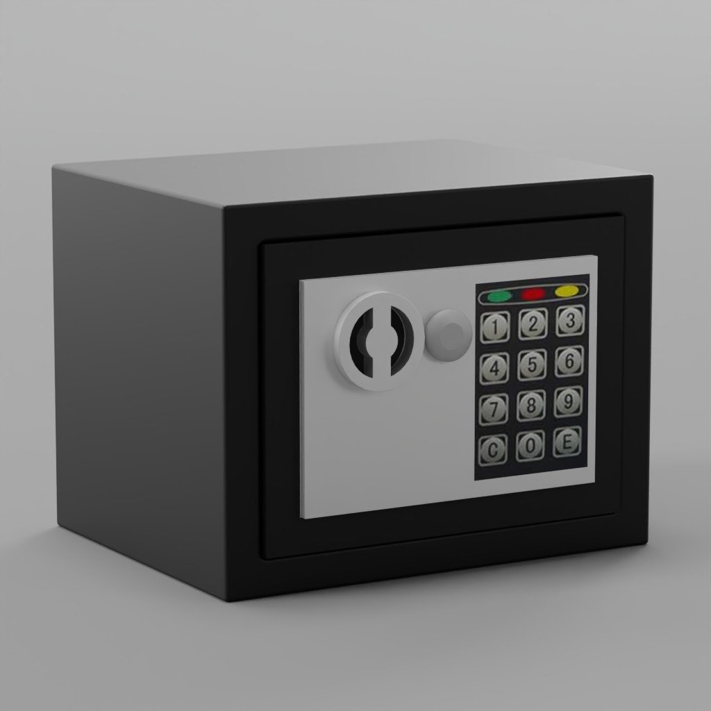 Small Desktop Safe | FREE Miscellaneous models | BlenderKit