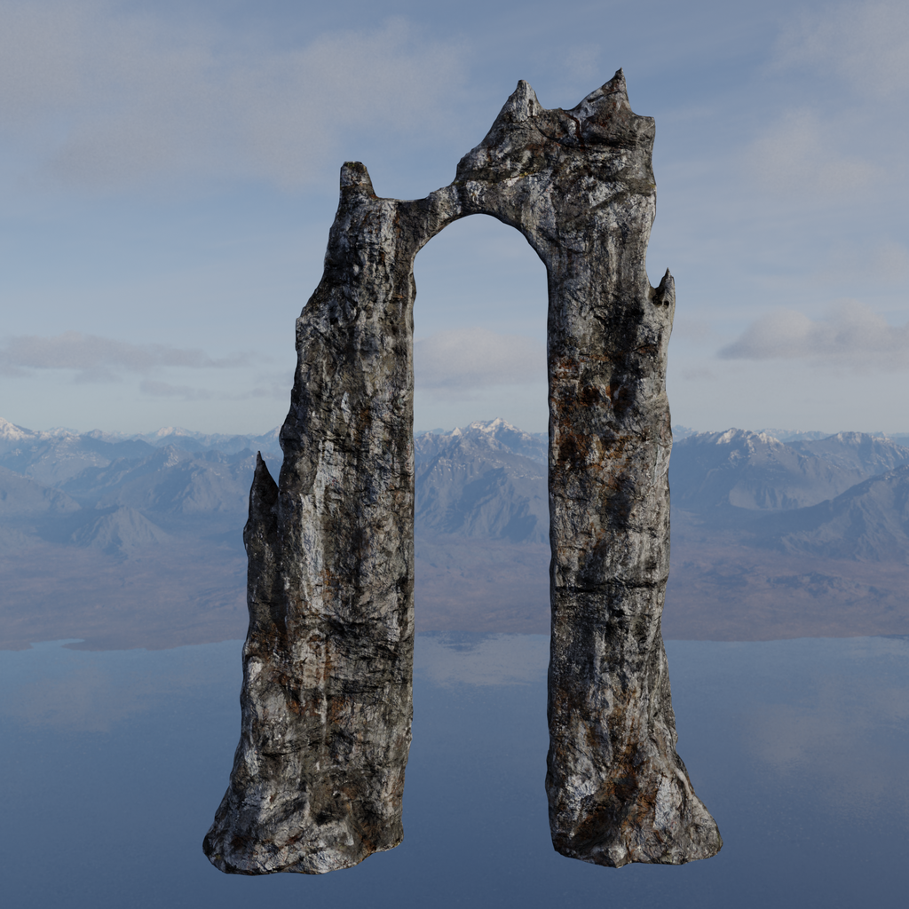 Rock Arch Low Poly | Environment Elements models | BlenderKit