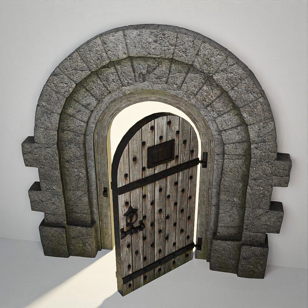Medieval Norman Door 8 | Doors models | BlenderKit