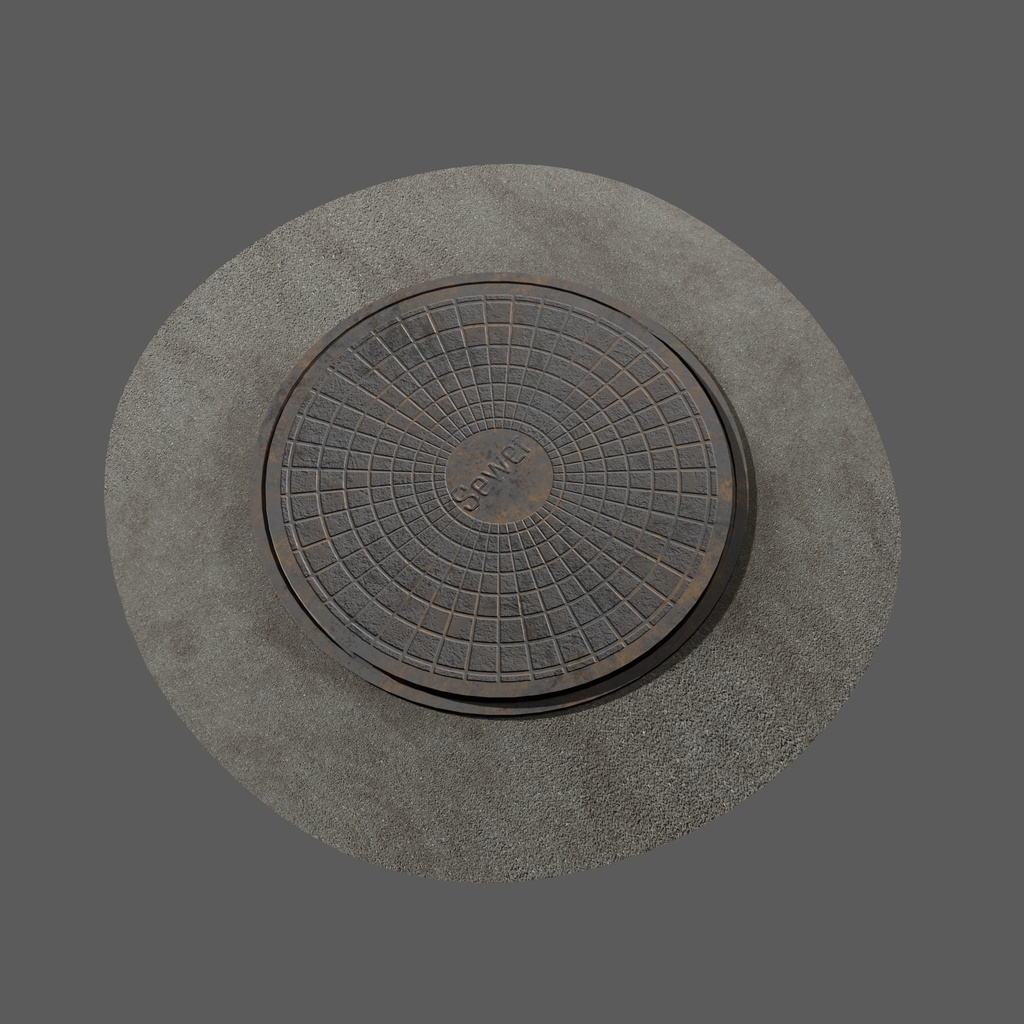 Sewer Hatch Decal | Urban Environment models | BlenderKit