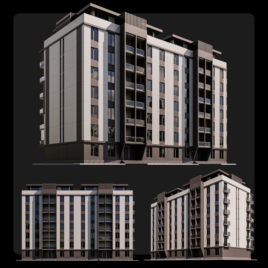 Apartment Building01 | Commercial Buildings models | BlenderKit