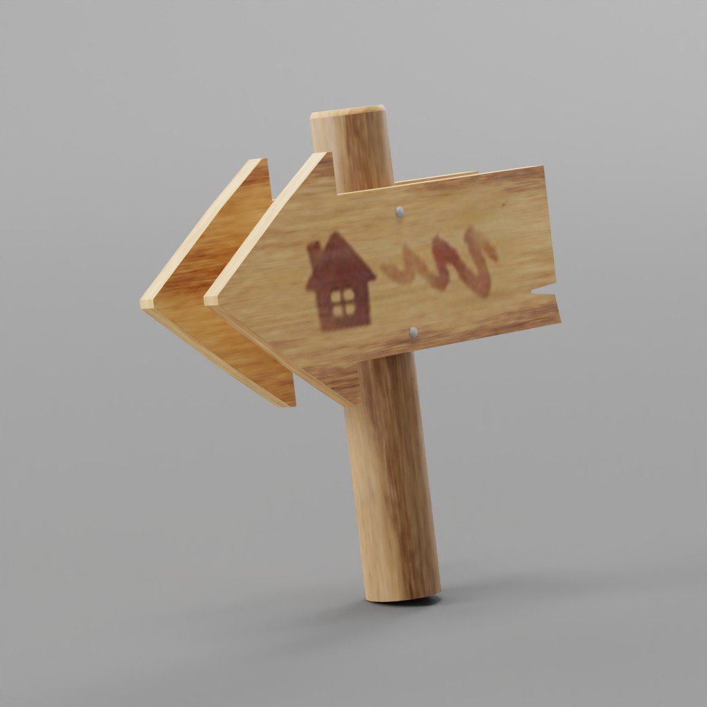 Signpost Animal Crossing | Architecture models | BlenderKit