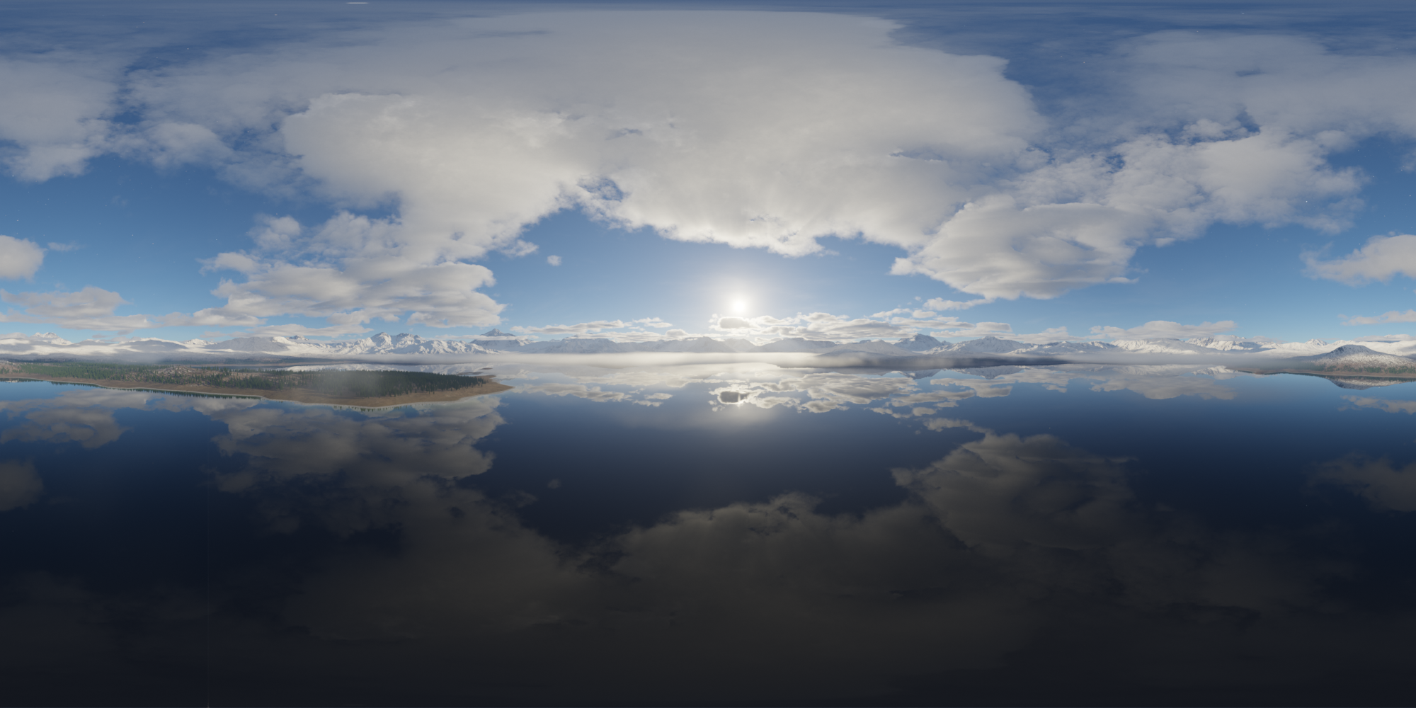 Sunny cloudy Fogy orning | Nature HDRis | BlenderKit
