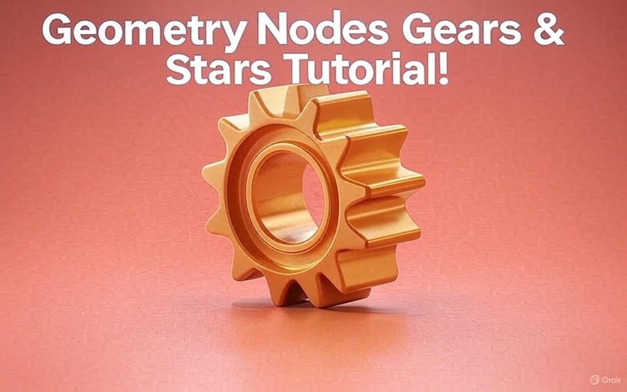 Procedural Gear And star | FREE Geometry Nodes Topology Mesh Primitives ...