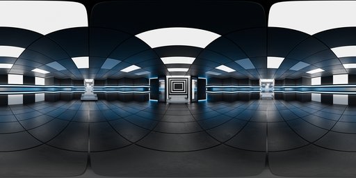 Blue Light Hall | Studio HDRis | BlenderKit