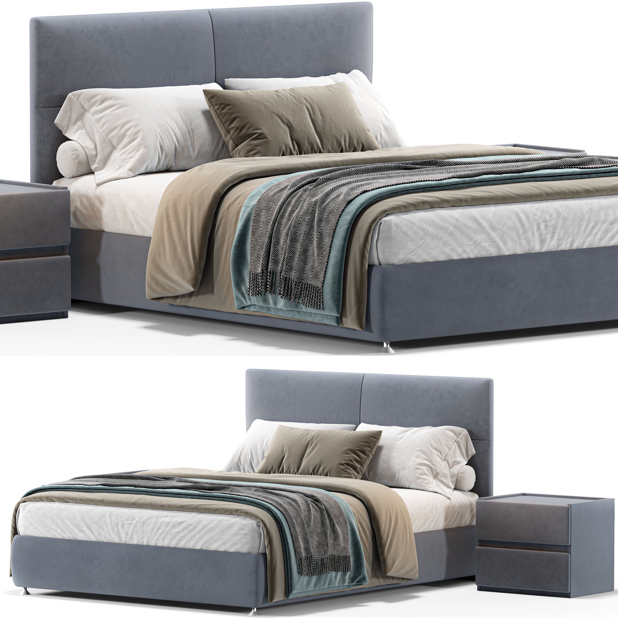 Queen bed Askona orlando | Beds models | BlenderKit