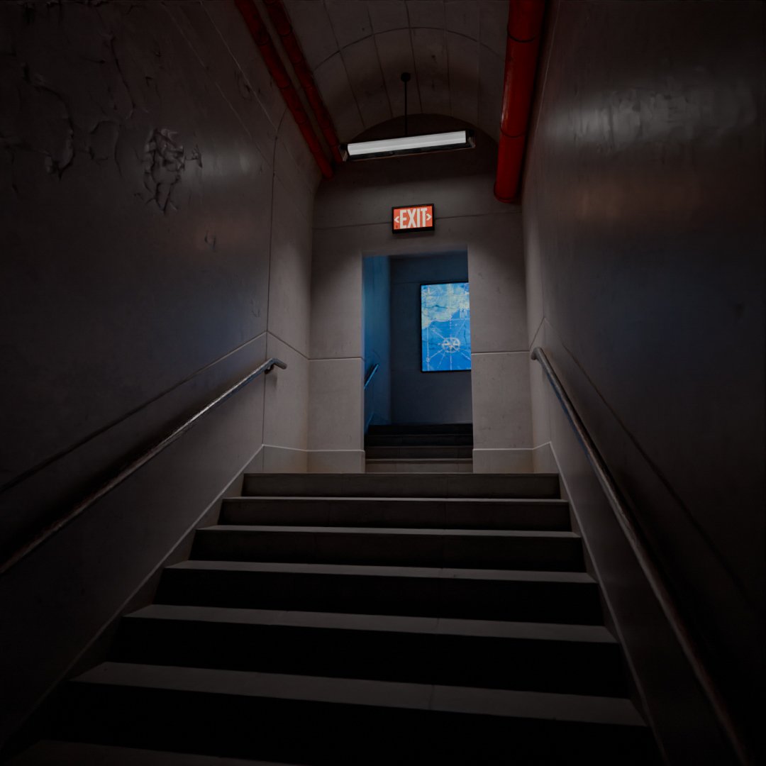 Underground stairwells exit | Public scenes | BlenderKit