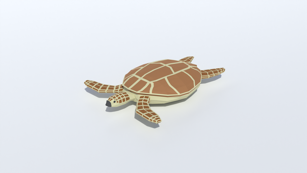 Low Poly Sea Turtle | Reptiles models | BlenderKit