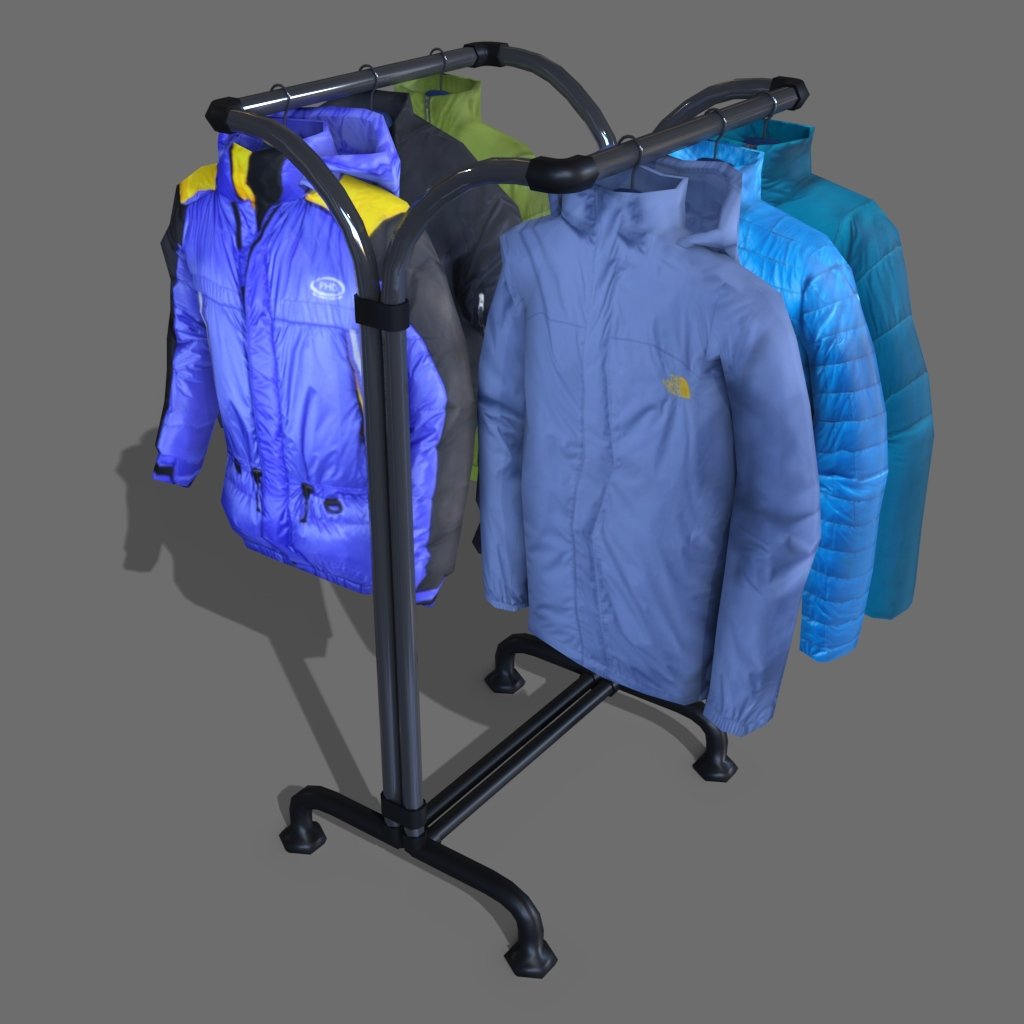 #3 jackets on a hanger | Wardrobes models | BlenderKit