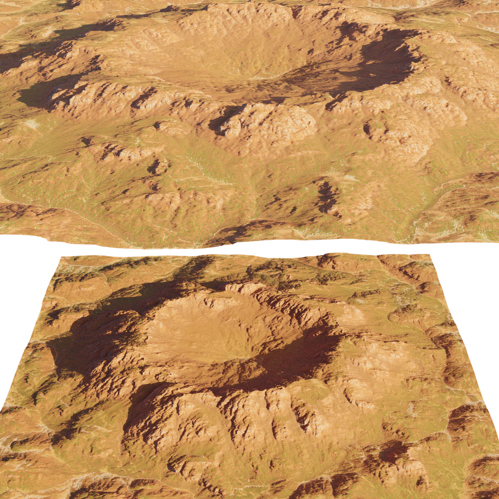 Crater Dry Hills | FREE Terrains models | BlenderKit
