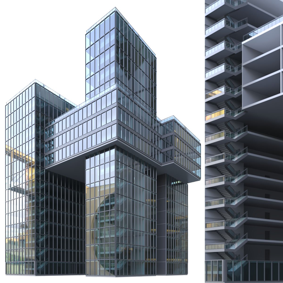 Building Tower Skyscraper Modern Glass | Commercial Buildings models ...