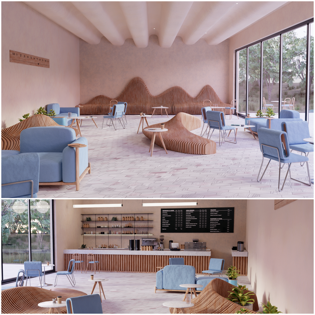 Coffee House Interior | Public scenes | BlenderKit