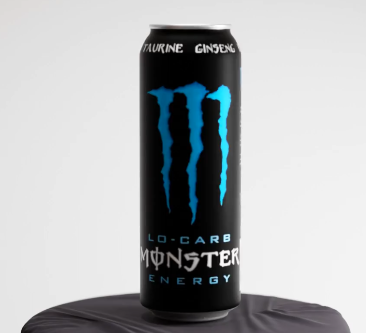 Lo carb Monster energy drink | FREE Beverages models | BlenderKit