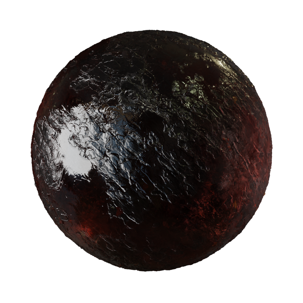 Obsidian Glass Dark Red Formation | FREE stone materials | BlenderKit