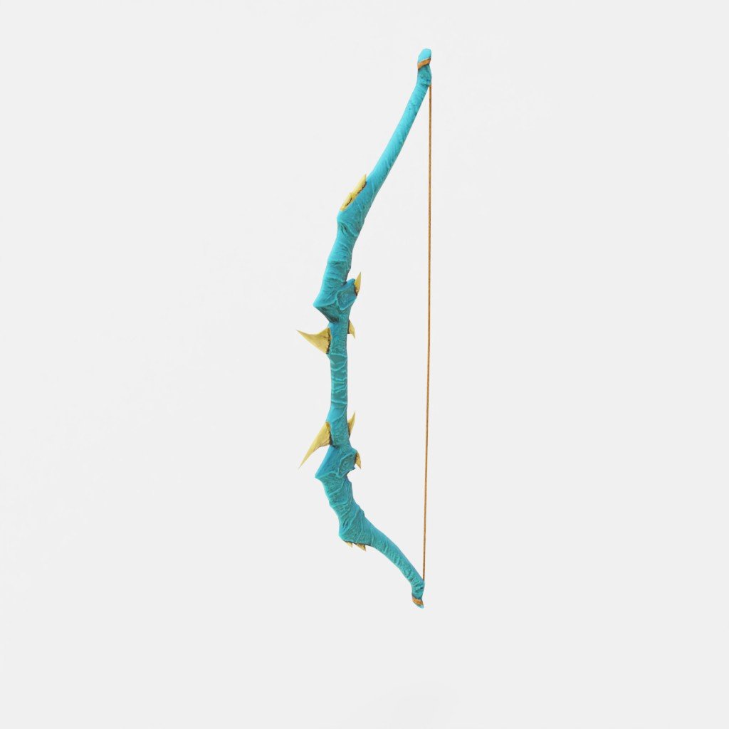 Stylized hand-painted bone bow | FREE Historical Weapons models ...