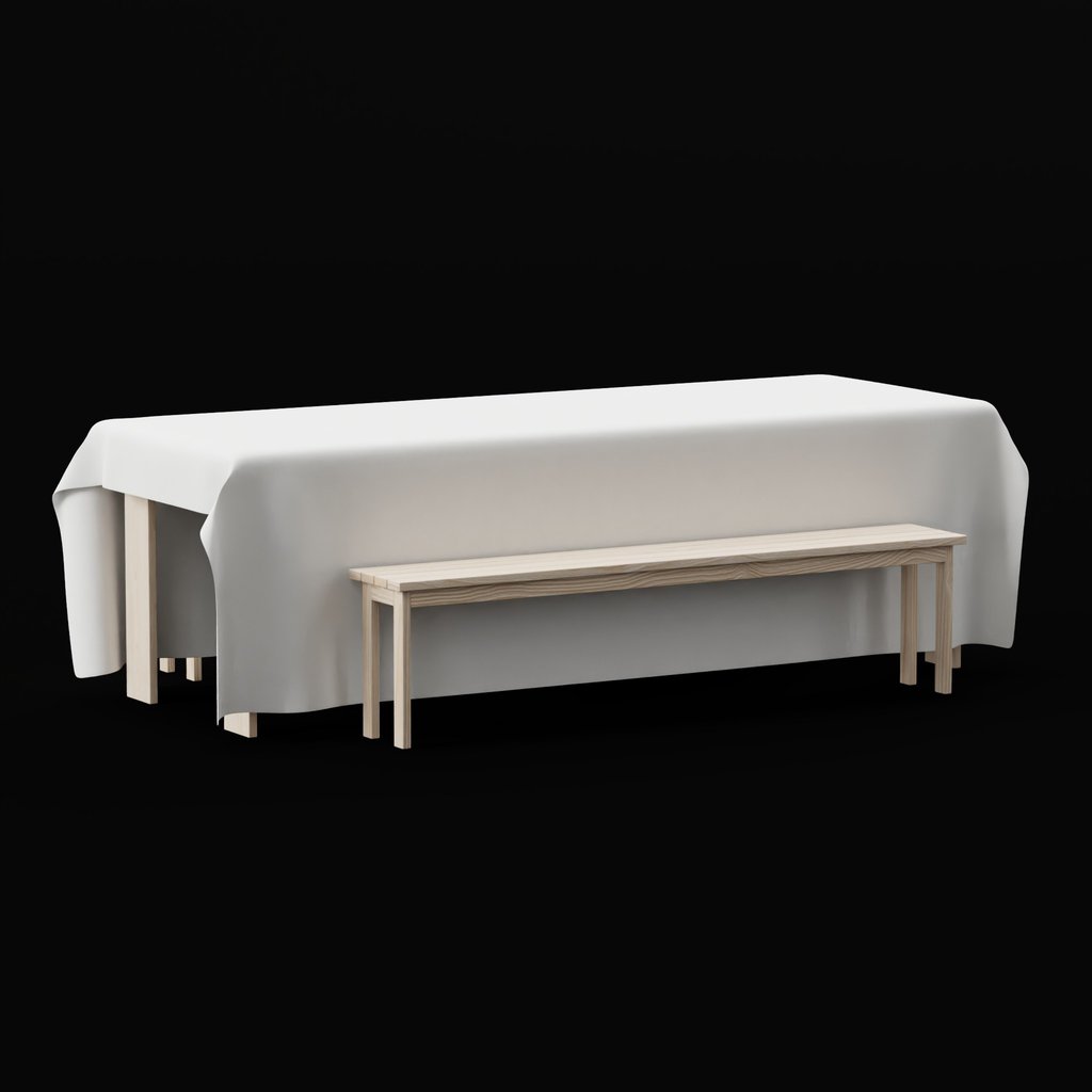 Outdoor Dining Table Benches | Chair-table Sets models | BlenderKit