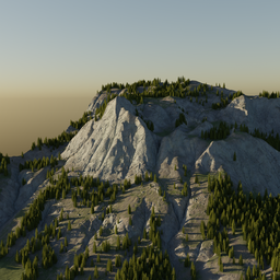 Mountain Side with Trees | Terrains models | BlenderKit