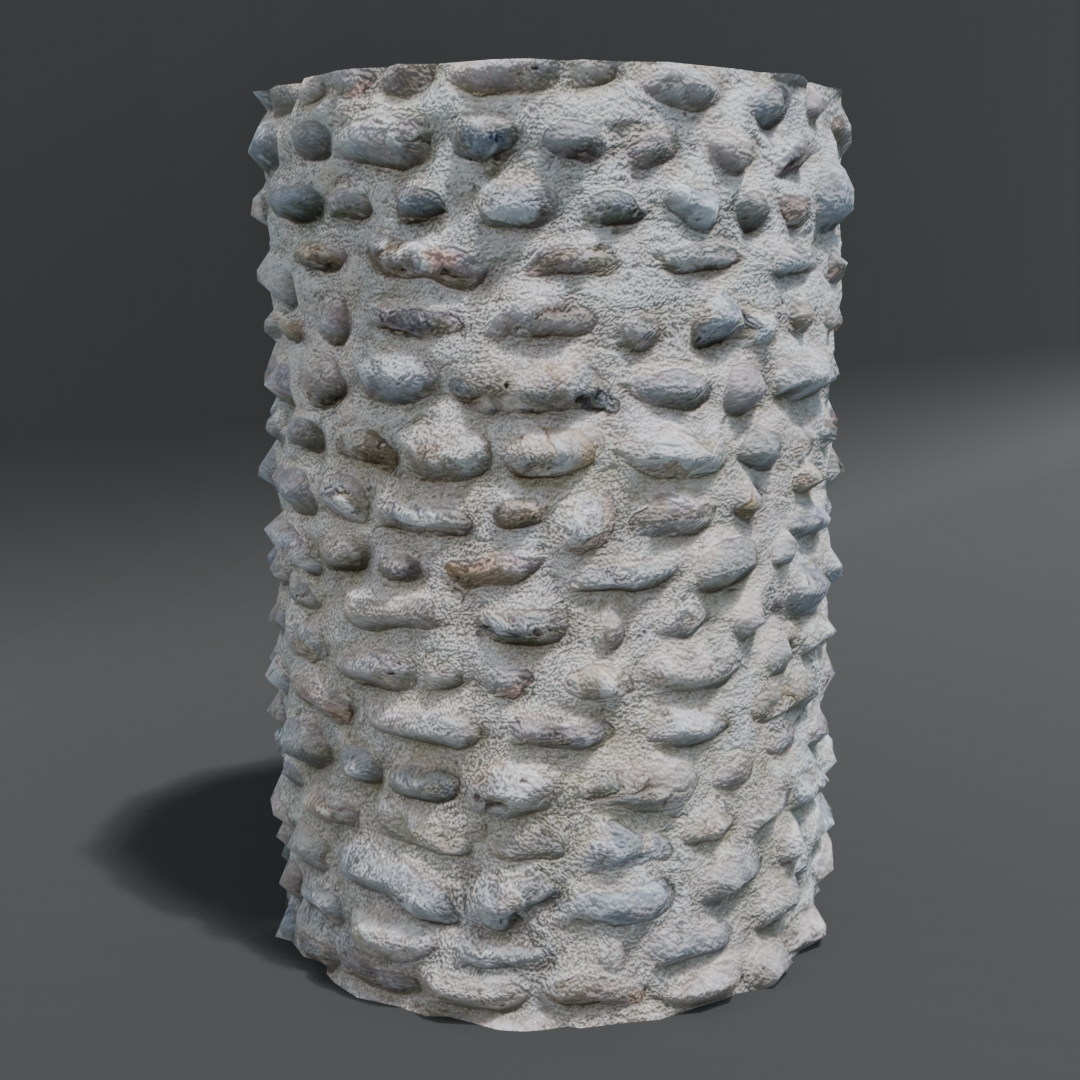 Stone Cylinder Post Pillar Dry Pebbles | Historic Buildings models ...